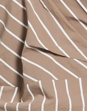 Brunello Cucinelli Striped Short-sleeve Wrap Dress