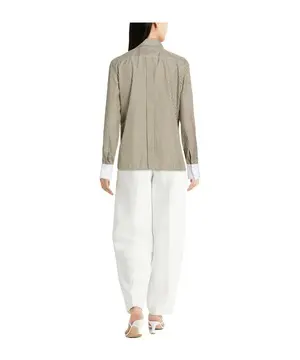 Brunello Cucinelli Striped Poplin Shirt With Classic Collar