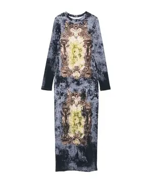 JEAN PAUL GAULTIER Jean Paul Gaultier Printed Maxi Dress Black