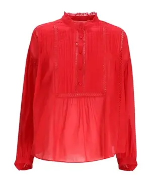 Isabel Marant Étoile Cotton Blouse With Lace And Ruched Details