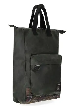 Barbour Waxed Canvas Backpack With Top Handles