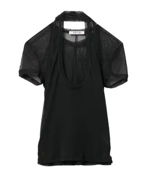 Helmut Lang Sheer Short-sleeve Crewneck Top