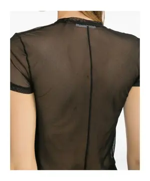 Helmut Lang Sheer Short-sleeve Crewneck Top