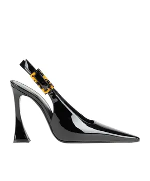 Saint Laurent Minimalist Patent Leather Stiletto - Black