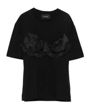 Simone Rocha Satin Panel Ruffled T-shirt