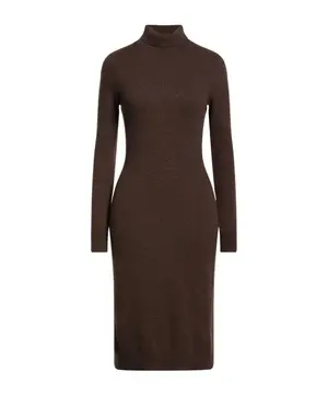 MAISON MARGIELA Fitted Knit High Neck Dress - Dark Brown