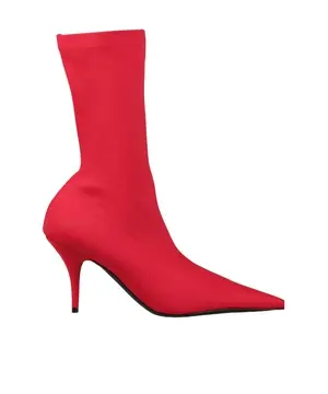 Balenciaga Solid Color Ankle Boots - Red