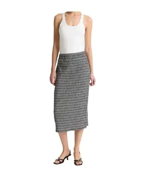 Vince Plaid Elasticated Skirt