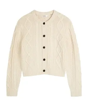 FRAME Cable-knit Button Cardigan