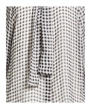 Max Mara Plaid Bow Neck Shirt