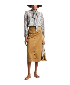 Max Mara Plaid Bow Neck Shirt