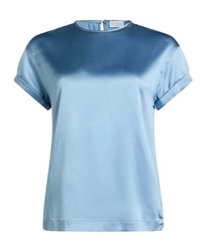 Brunello Cucinelli Satin Short Sleeve Top