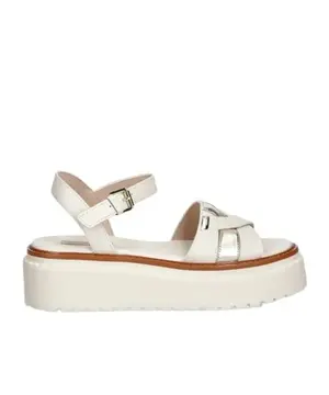 Liu Jo Leather Platform Sandals - White
