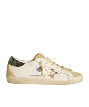 GOLDEN GOOSE Super-star Ltd Sneakers With Swarovski Crystals Heel Tab - Nude