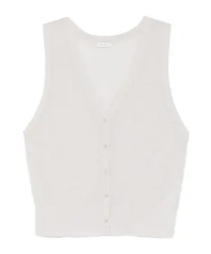 ST. AGNI Sleeveless V-neck Knit Vest - Grey