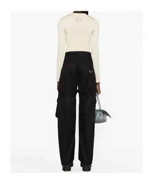 MARINE SERRE Perforated Ribbed-knit Top
