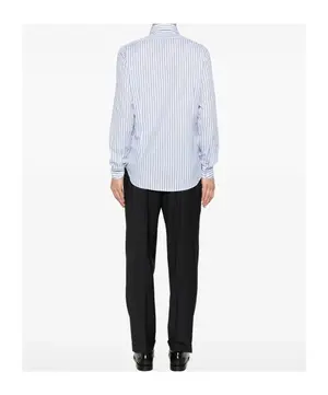 Eleventy Vertical-stripe Spread-collar Shirt