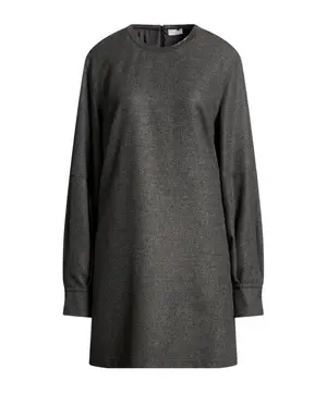 Brunello Cucinelli Solid Long-sleeve Dress - Black