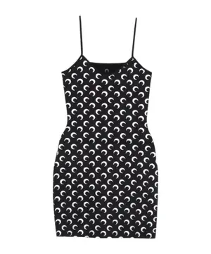 MARINE SERRE Moon Print Spaghetti Strap Mini Dress
