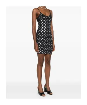 MARINE SERRE Moon Print Spaghetti Strap Mini Dress