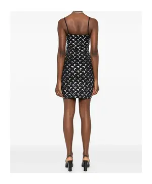 MARINE SERRE Moon Print Spaghetti Strap Mini Dress