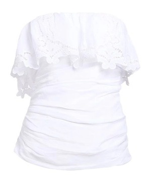 Isabel Marant Étoile Square Neck Lace Tube Top - White