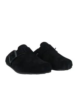 Balenciaga Suede Mules With Round Toe - Black