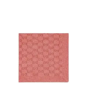 Gucci Baby Gg Cotton Jacquard Blanket - Red