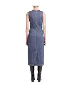 Rag & Bone Sleeveless Crewneck Denim Sheath Dress