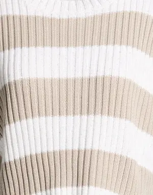 Brunello Cucinelli Striped Long-sleeve Knit Top