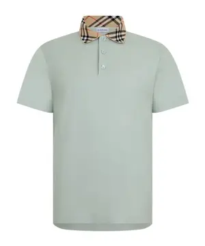 Burberry Check Cotton Cody Polo Shirt - Gray