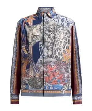 Etro Leopard Print Silk Shirt - Gray