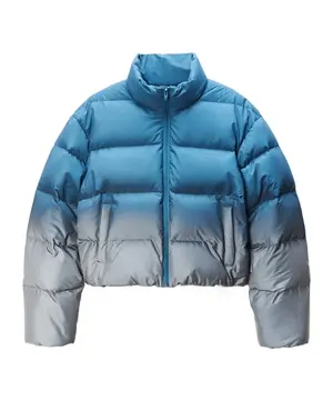 Alexander Wang Reflective Cropped Puffer Coat - Silver/blue