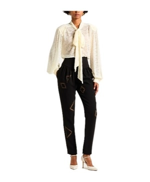 Chloé Tapered Trousers With Geometric Appliqu