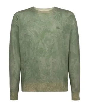 Etro Wool Crew Neck Sweater - Green