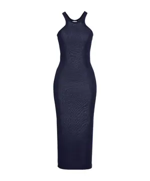Sportmax Sleeveless Fitted Metallic Knit Dress - Black