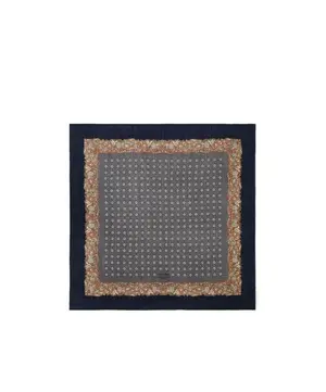 Loro Piana Cornice Di Cardigen Foulard 60x60 Gray/navy Blue