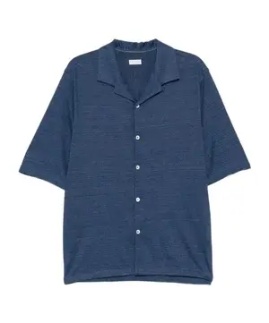 Brunello Cucinelli Camp-collar Buttoned Shirt - Blue