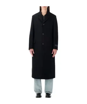 SPORTY  RICH Classic Logo Wool Coat