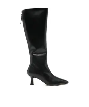 AeydĒ Leather Knee-high Boots With Zipper Closure