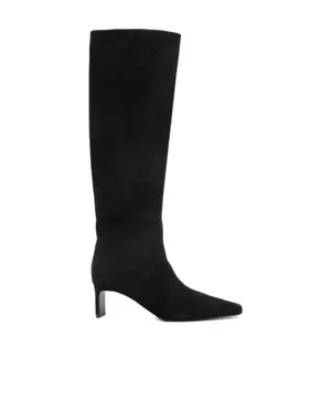 Khaite 55mm Suede Knee-high Boots - Black