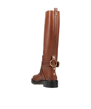 Chloé Solid Color Round-toe Ankle Boots - Brown