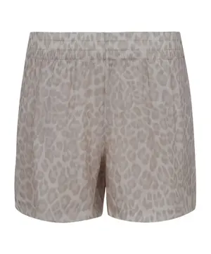 ANINE BING Kam Leopard Print Elastic Waist Shorts