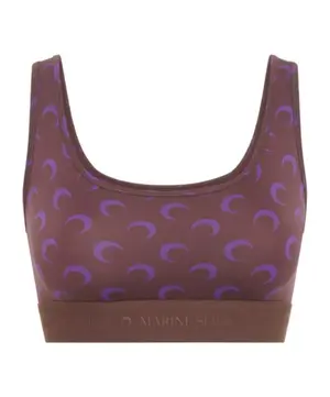 MARINE SERRE Moon-printed Sports Bra - Red