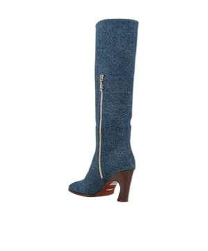 Chloé Denim Pointed-toe Ankle Boots - Blue