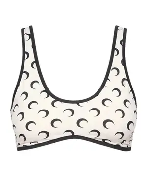 MARINE SERRE Moon Printed Scoop Neck Top - White