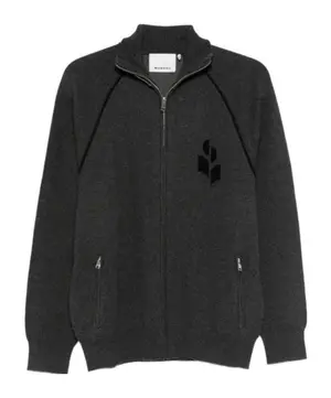 Isabel Marant Étoile Zip-up Logo Sweater - Black