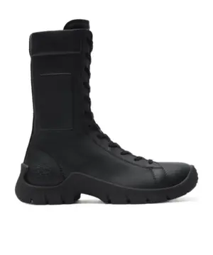 Burberry Leather Lace-up Combat Boots - Black