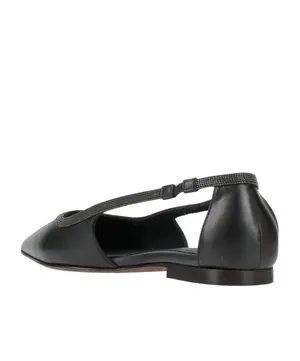 Brunello Cucinelli Leather Pointed Toe Ballet Flats