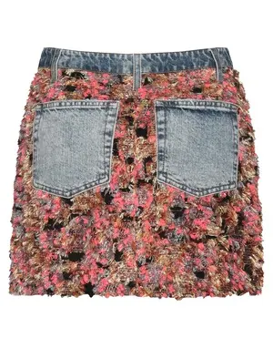 Dolce & Gabbana Embellished Brocade Denim Mini Skirt